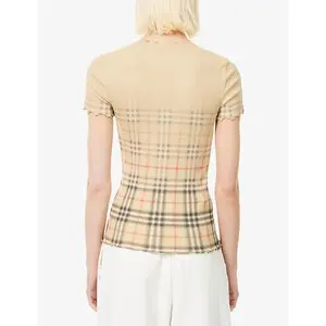 Burberry Stretch-cotton Gradient-check Top