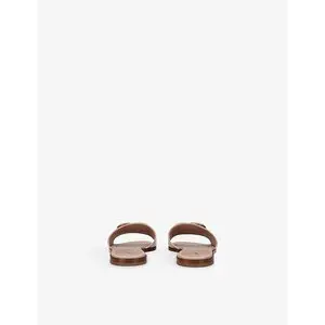 Valentino Garavani Vlogo Signature Patent-leather Slides - Blush
