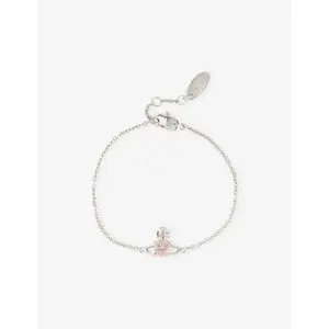 VIVIENNE WESTWOOD Reina Small Rhodium-plated Bracelet - Platinum / Champagne Cz