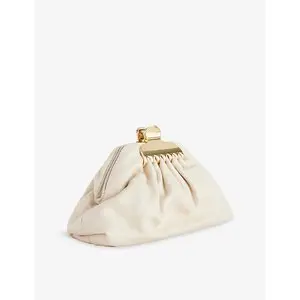Marc Jacobs The Glam Small Claw Clip Leather Clutch Bag - Ivory