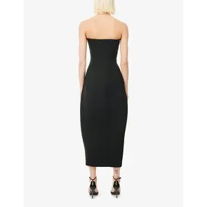 Alaïa Strapless Wool Midi Dress