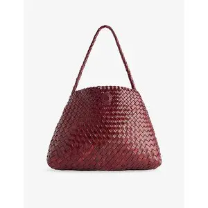 Dragon Diffusion Santa Maria Woven-leather Top-handle Bag - Bordo