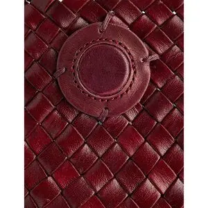 Dragon Diffusion Santa Maria Woven-leather Top-handle Bag - Bordo