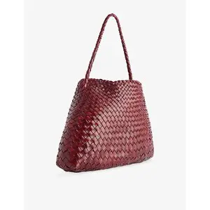 Dragon Diffusion Santa Maria Woven-leather Top-handle Bag - Bordo