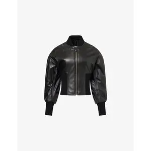 Alaïa Cinch Leather Bomber Jacket