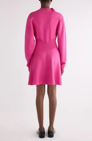 Givenchy Long Sleeve Bow Sweater Dress - Fuchsia