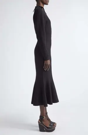 Givenchy Long Sleeve Bow Trumpet Sweater Dress