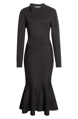Givenchy Long Sleeve Bow Trumpet Sweater Dress