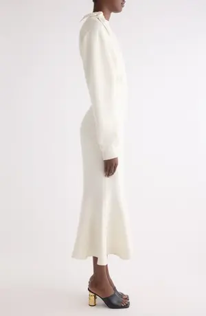 Givenchy Long Sleeve Bow Trumpet Sweater Dress