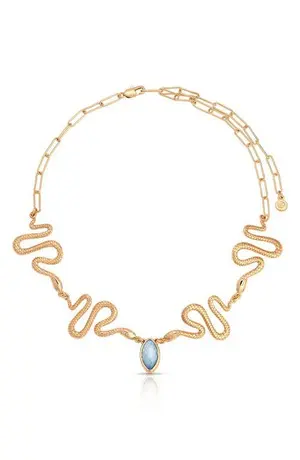 Ettika Serpentina Choker Necklace Blue