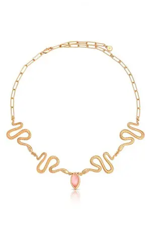 Ettika Serpentina Choker Necklace Pink