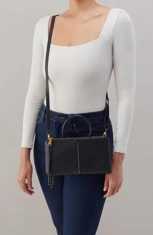 Hobo Sable Stud Crossbody Bag - Black