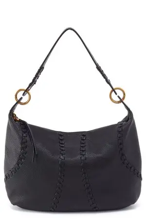 Hobo Opal Leather Shoulder Bag - Black