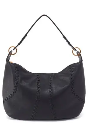 Hobo Opal Leather Shoulder Bag - Black