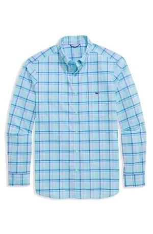 Vineyard Vines Coconut Key Plaid Upf 30+ Button Front Shirt