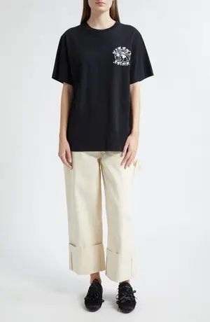 Simone Rocha Dim Sum Logo Print T-shirt - Black/white