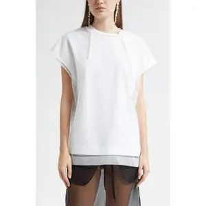Simone Rocha Pearl Trim Layered T-shirt