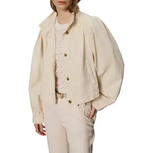 Sanctuary Cotton Twill Cropped Jacket - Collagen White
