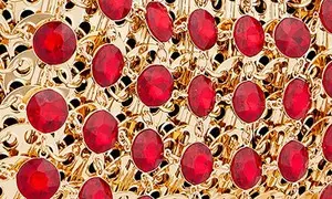 Rabanne 1969 Crystal Embellished Shoulder Bag - Gold/ruby Red