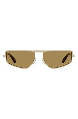 Moschino Flat Top Sunglasses - Matte Gold/brown