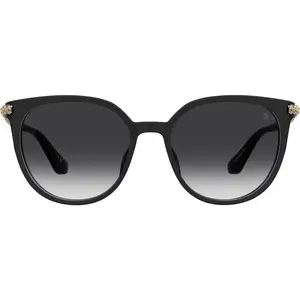 STUART WEITZMAN 55mm Embellished Square Sunglasses - Black/dark Grey Sf