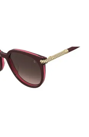 STUART WEITZMAN 55mm Embellished Square Sunglasses - Burgundy Pink/brown Sf