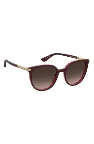 STUART WEITZMAN 55mm Embellished Square Sunglasses - Burgundy Pink/brown Sf