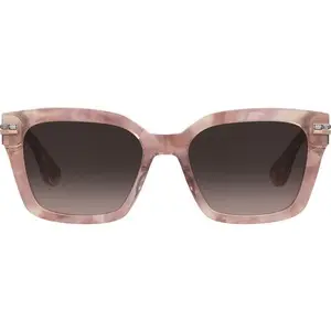 STUART WEITZMAN 54mm Gradient Polarized Square Sunglasses - Havana Pink/brown Sf