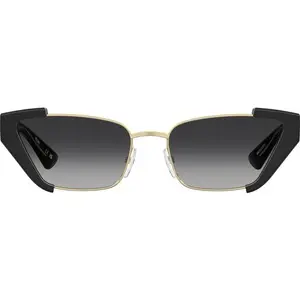 Moschino 56mm Cat-eye Sunglasses - Black Gold/dark Grey Sf