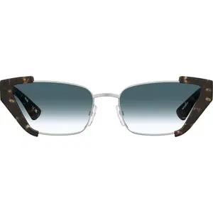 Moschino 56mm Cat-eye Sunglasses - Havana Silver/dk Blue Sf