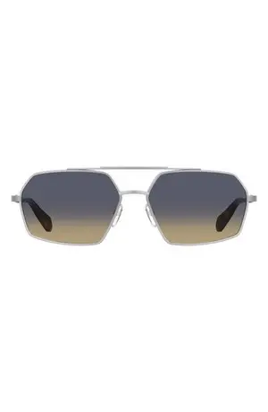 Moschino 60mm Square Sunglasses - Palladium/blue Beige