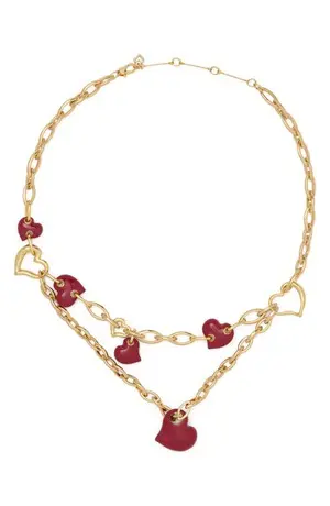 Kate Spade New York Heart Statement Necklace - Dark Scarlet