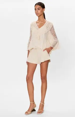 Rebecca Taylor Skye Lace Top - Cream