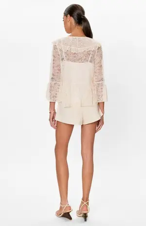 Rebecca Taylor Skye Lace Top - Cream