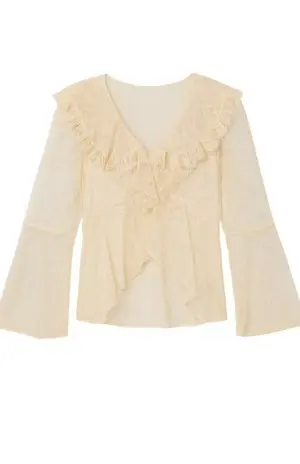 Rebecca Taylor Skye Lace Top - Cream