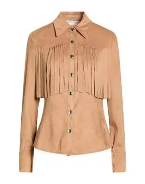 KAOS Fringed Overshirt Beige