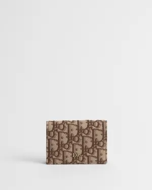 Dior Business Card Holder - Brown Dior Oblique Jacquard
