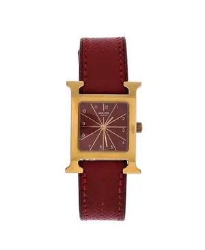 HERMES Heure H Quartz Watch 21mm - Dial Color: Red