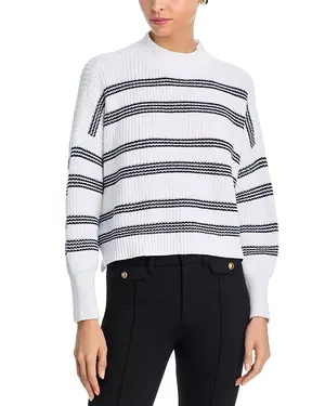 Aqua Stripe Shaker Stitch Sweater