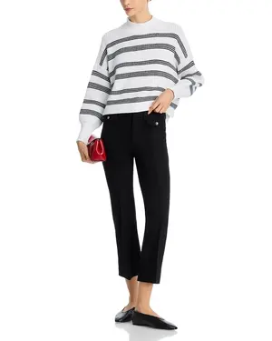 Aqua Stripe Shaker Stitch Sweater