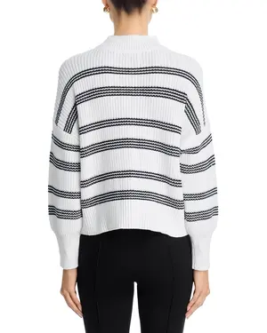 Aqua Stripe Shaker Stitch Sweater