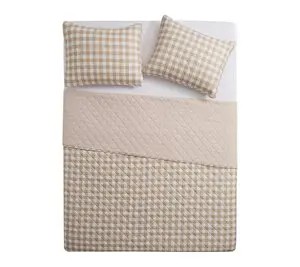 VCNY HOME Gingham Microfiber Quilt Set, King