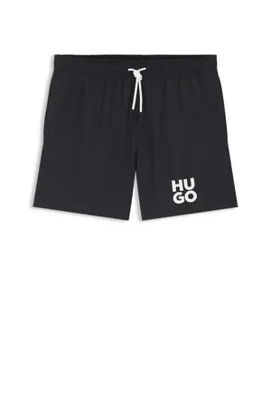 Hugo Printed Quick-dry Swim Short - Black