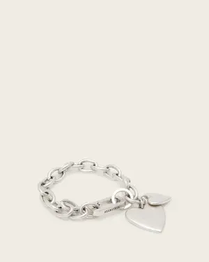 ALLSAINTS Lia Heart Charm Bracelet - Silver