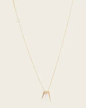 ALLSAINTS Laio Pave Spike Necklace - Warm Brass