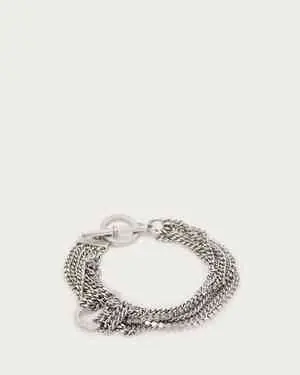 ALLSAINTS April T-bar Chain Bracelet - Warm Silver