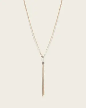 ALLSAINTS April Lariat Necklace - Warm Silver/brass