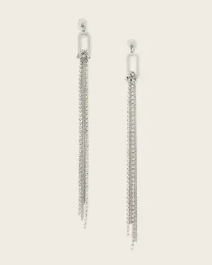 ALLSAINTS April Chain Fringe Earrings - Warm Silver