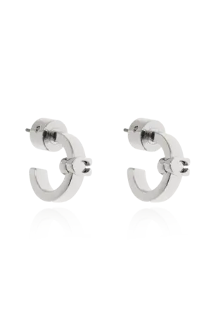 COACH Brass Hoop Earrings - Silver
