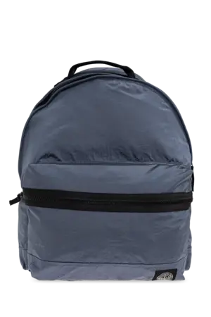 Stone Island Backpack With Logo Patch - Blue